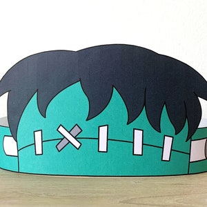Frankenstein Monster Paper Crown Template Halloween Party Headband ...