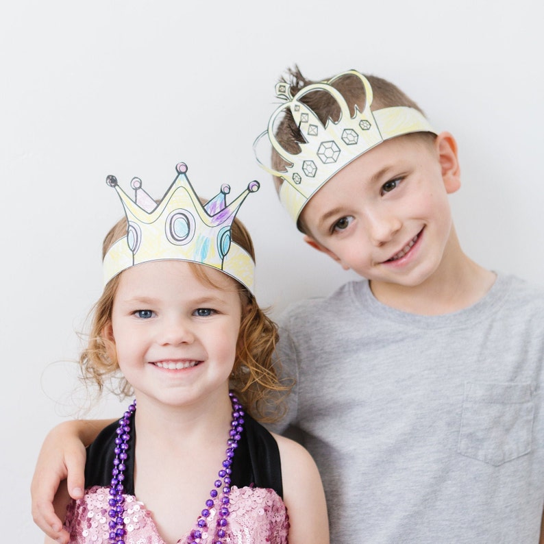 Princess Paper Crown Coloring Printable Kid Craft Princess Birthday ...