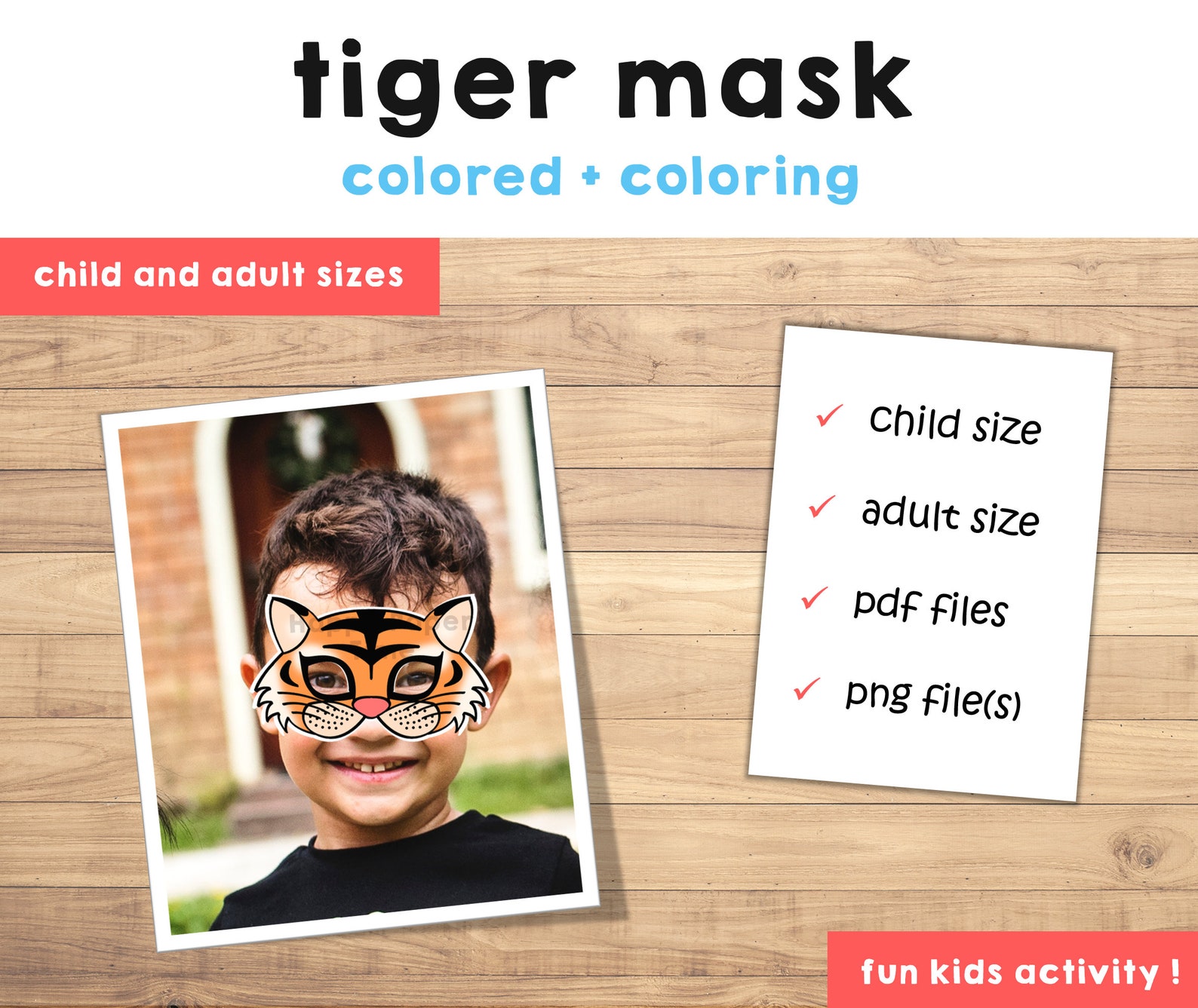 Tiger Mask Printable Tiger Costume Mask Tiger Party Jungle Animal Mask ...