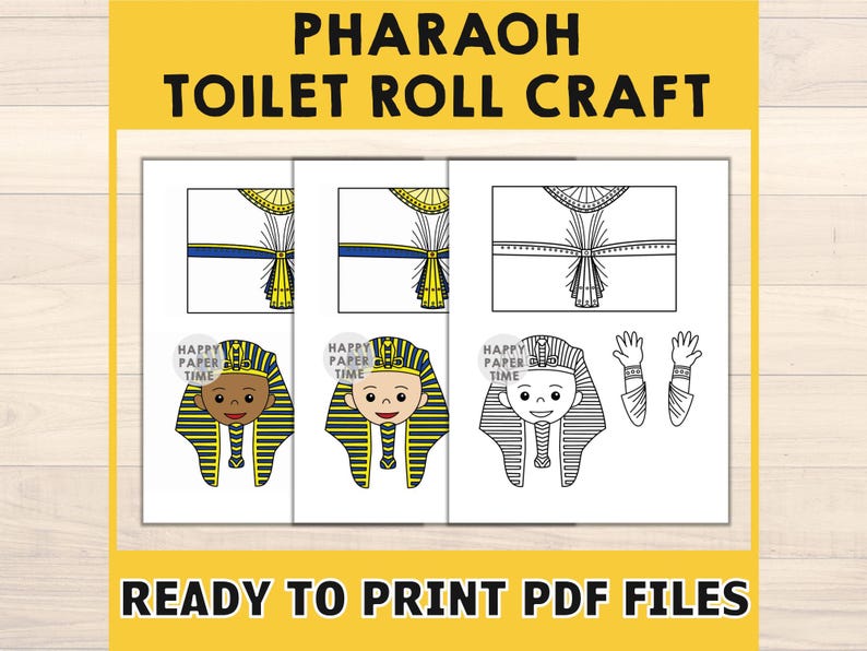 Pharaoh Toilet Paper Roll Craft Ancient Egypt Party Coloring Printable ...