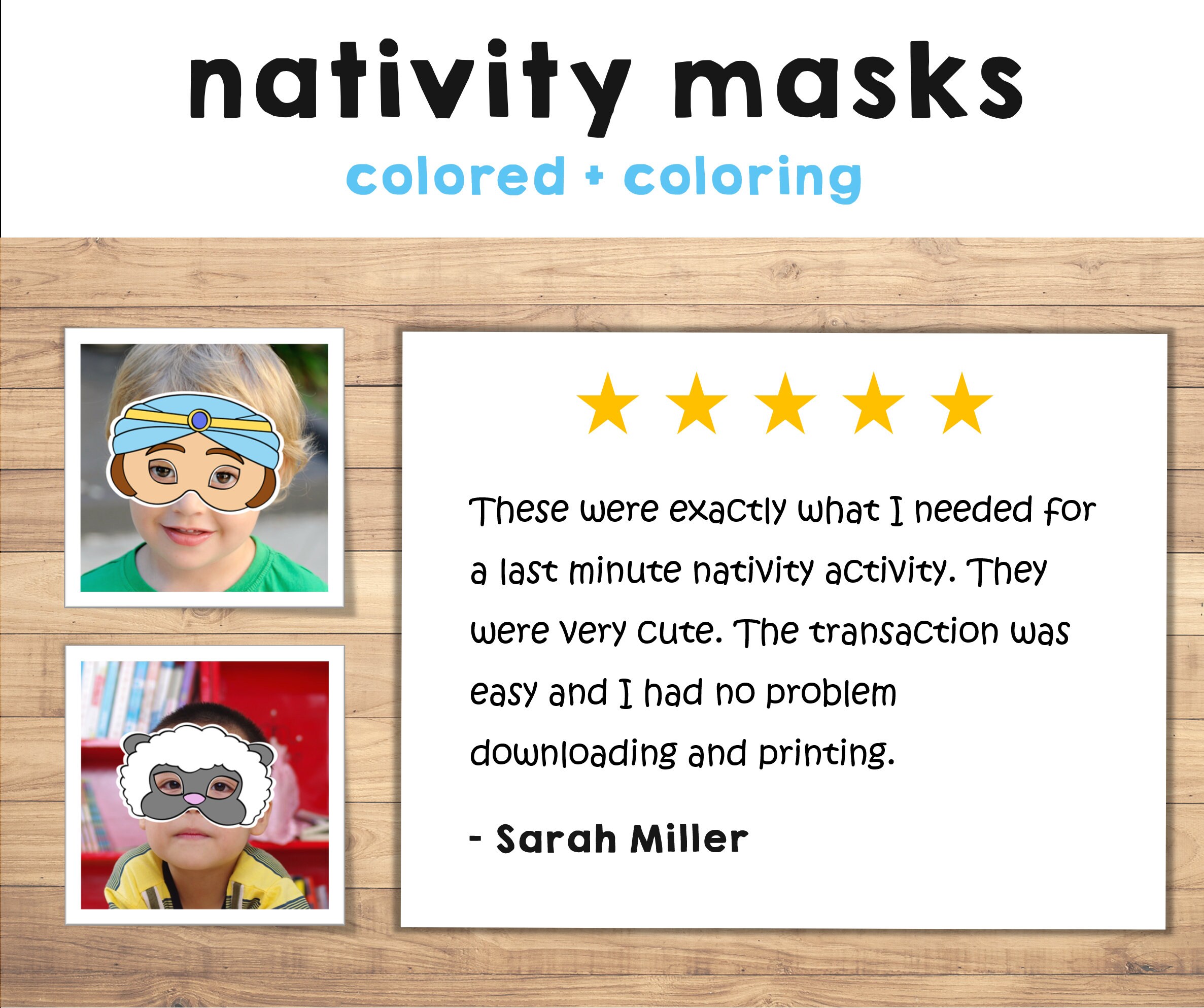 Nativity Masks Kids Nativity Play Kids Masks Nativity - Etsy