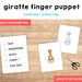 Giraffe Paper Craft Printable African Animal Finger Puppet Kids Craft ...