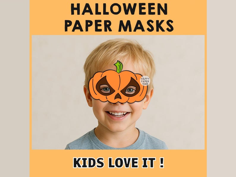Halloween Mask Kids Diy Halloween Costume Pumpkin Mask Witch Mask ...