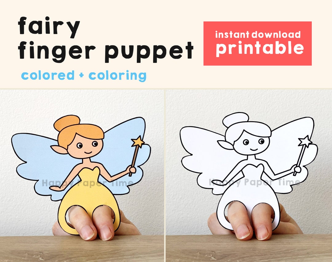 Fairy Paper Craft Printable Finger Puppet Template Kids Craft - Etsy