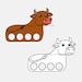 Bull Paper Craft Printable Farm Animal Finger Puppet Kids - Etsy