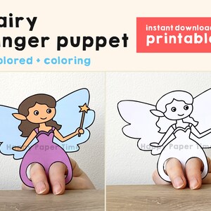 Fairy Paper Craft Printable Finger Puppet Template Kids Craft - Etsy