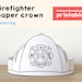 Firefighter Helmet Paper Crown Party Coloring Printable Kids - Etsy Canada