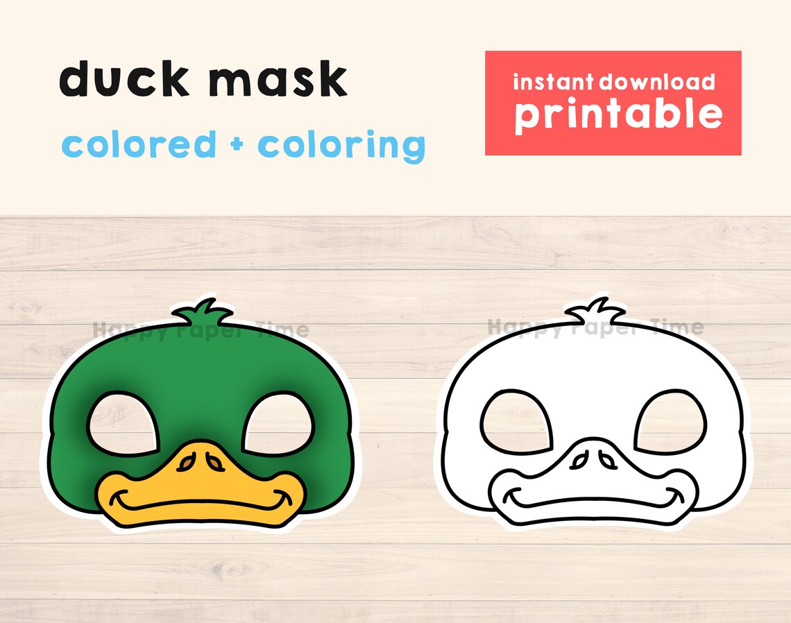 duck-mask-template-costume-kids-diy-pond-animal-party-fun-etsy