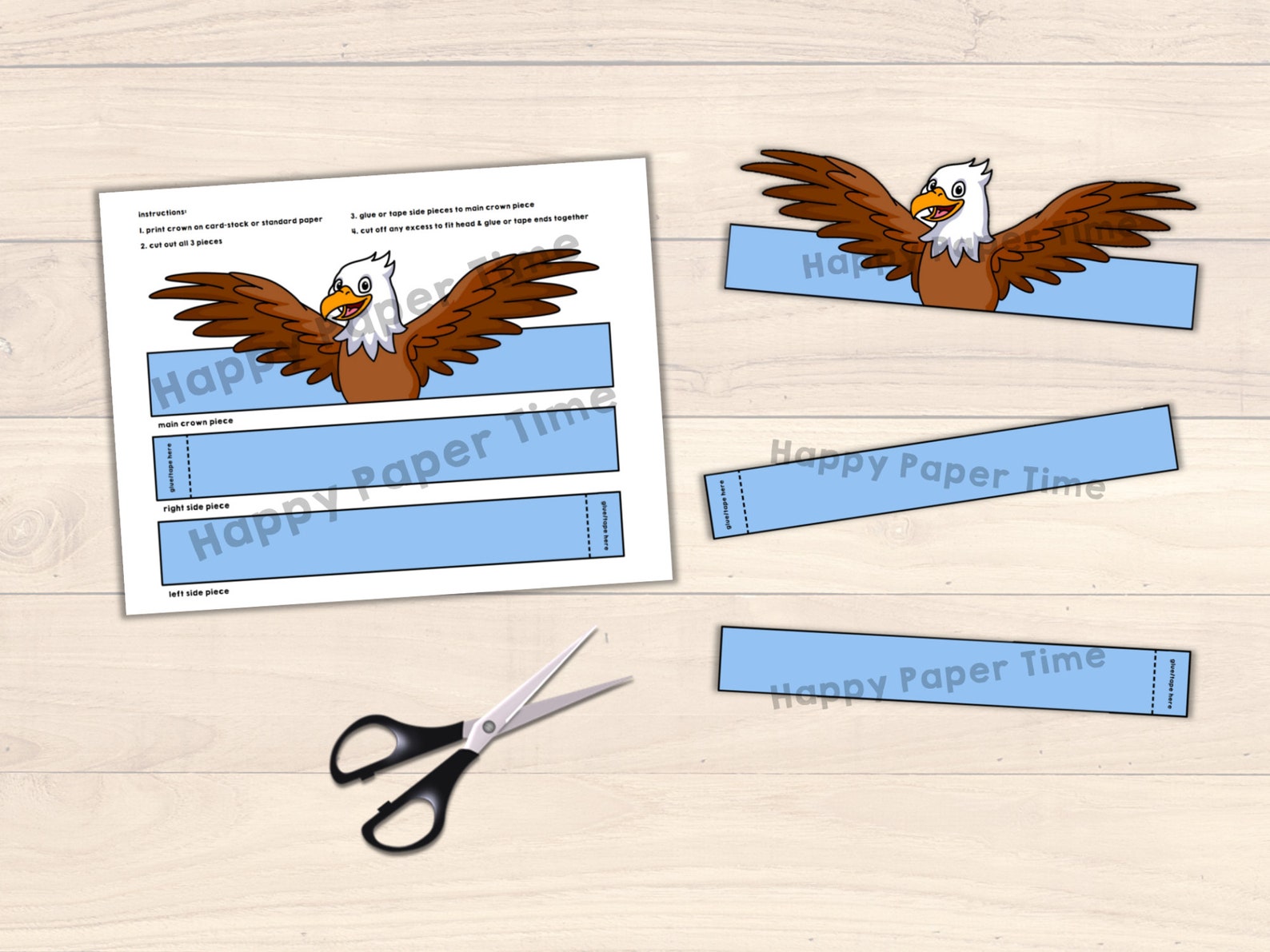 Eagle Paper Crown Party Activity Printable Kids Costume Craft - Etsy