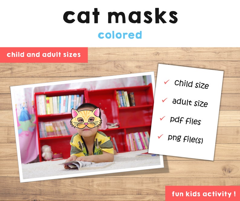 Cat Masks Printable Cat Birthday Party Props Kitty Mask Cat - Etsy