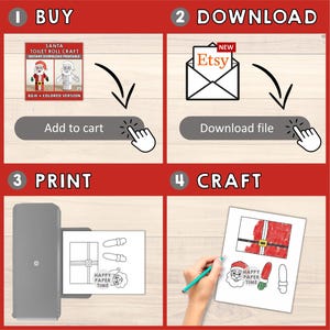 Santa Claus Toilet Paper Roll Craft Christmas Party Coloring Printable ...