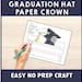 Graduation Cap Paper Crown Party Coloring Printable Kids Craft ...
