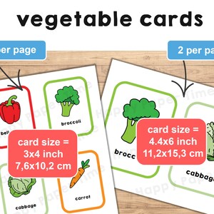 Vegetables Flash Cards Printable Montessori Materials Preschool ...