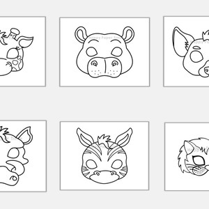 African Animal Masks, Giraffe, Lion, Hyena, Hippo, Zebra, Warthog ...