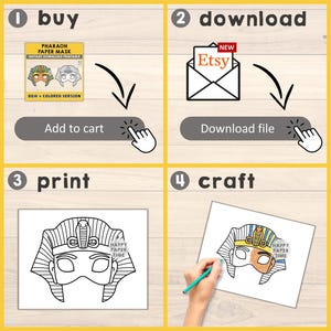 Pharaoh Egypt Mask Ancient Egypt Party Mask Template Costume Diy Party ...