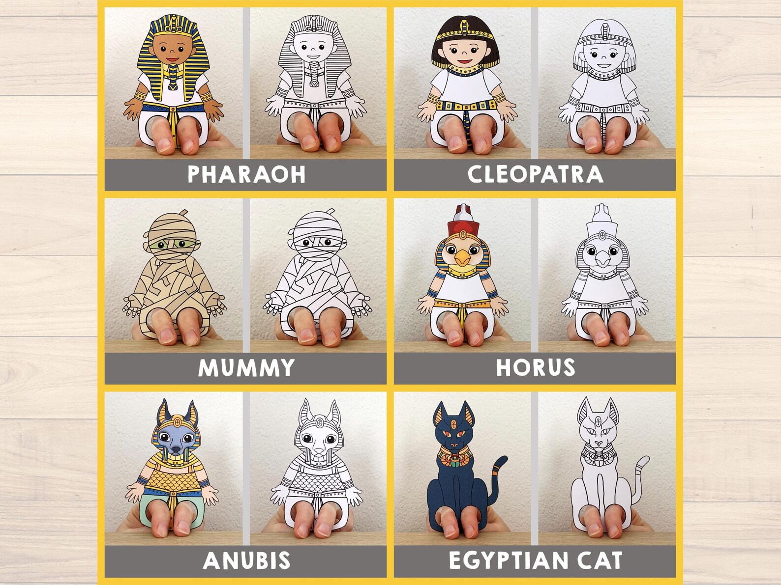Ancient Egypt Paper Craft Printable Finger Puppet Template Activity ...