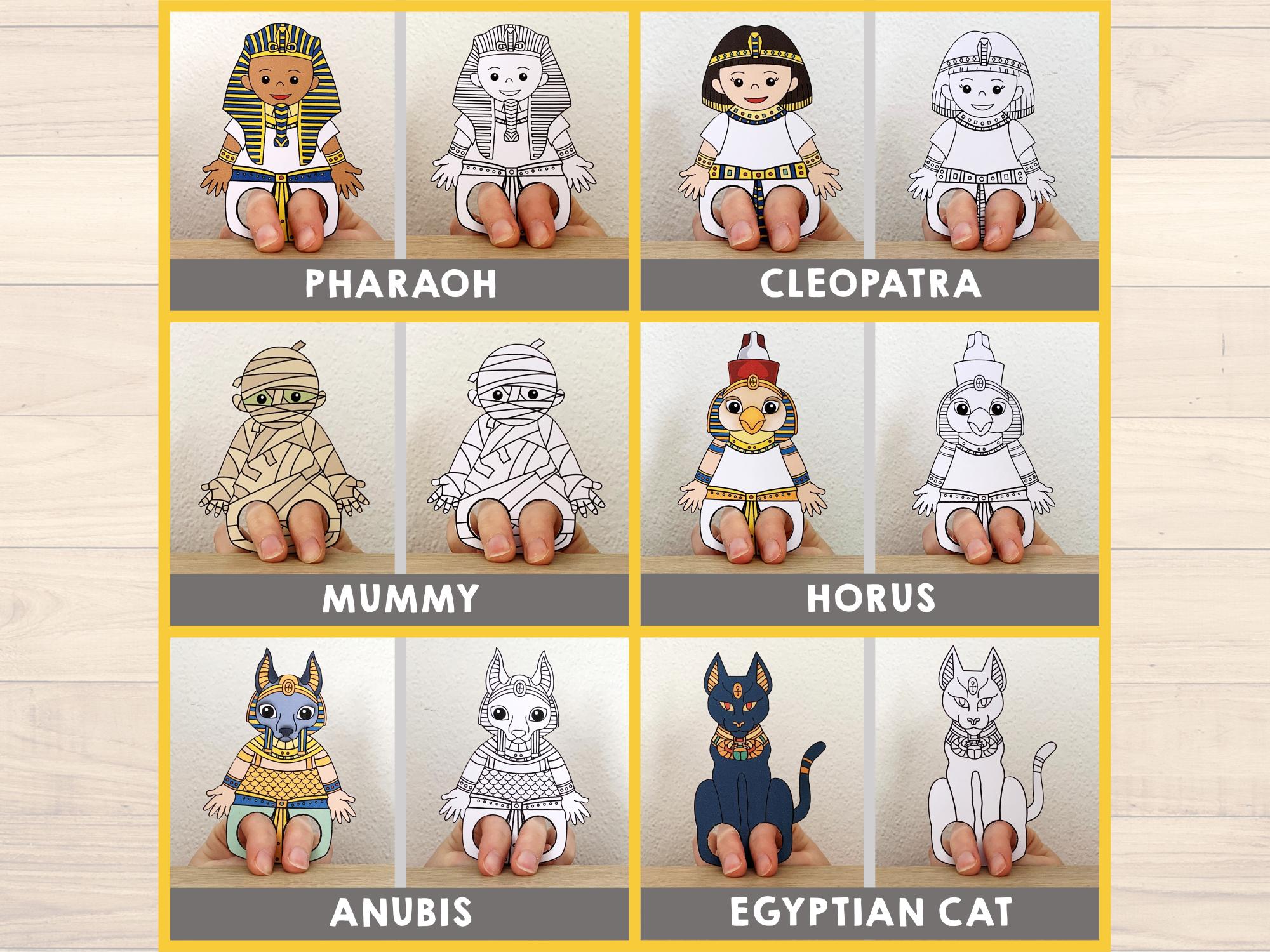 Ancient Egypt Paper Craft Printable Finger Puppet Template Activity ...