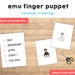 Emu Paper Craft Printable Australian Animal Finger Puppet Kids Craft ...