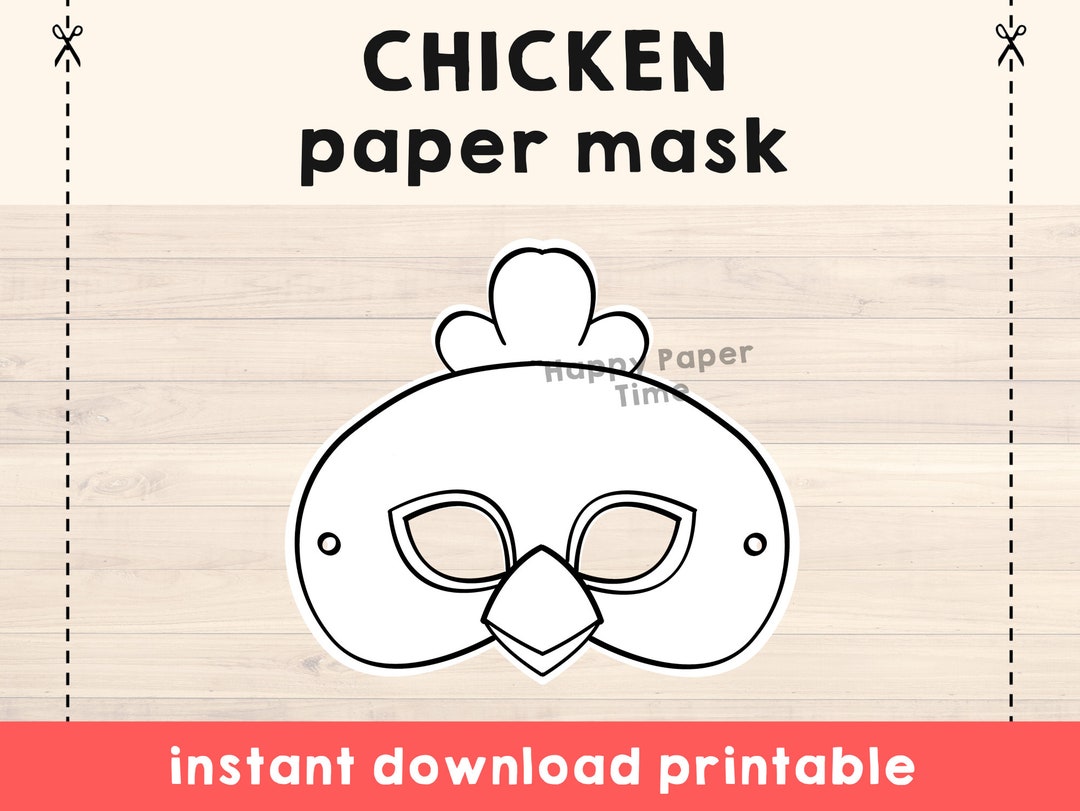 Farm Party Farm Printable Mask Chicken Mask Rooster Mask Farm Animal ...
