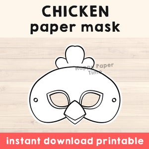 Farm Party Farm Printable Mask Chicken Mask Rooster Mask Farm Animal ...