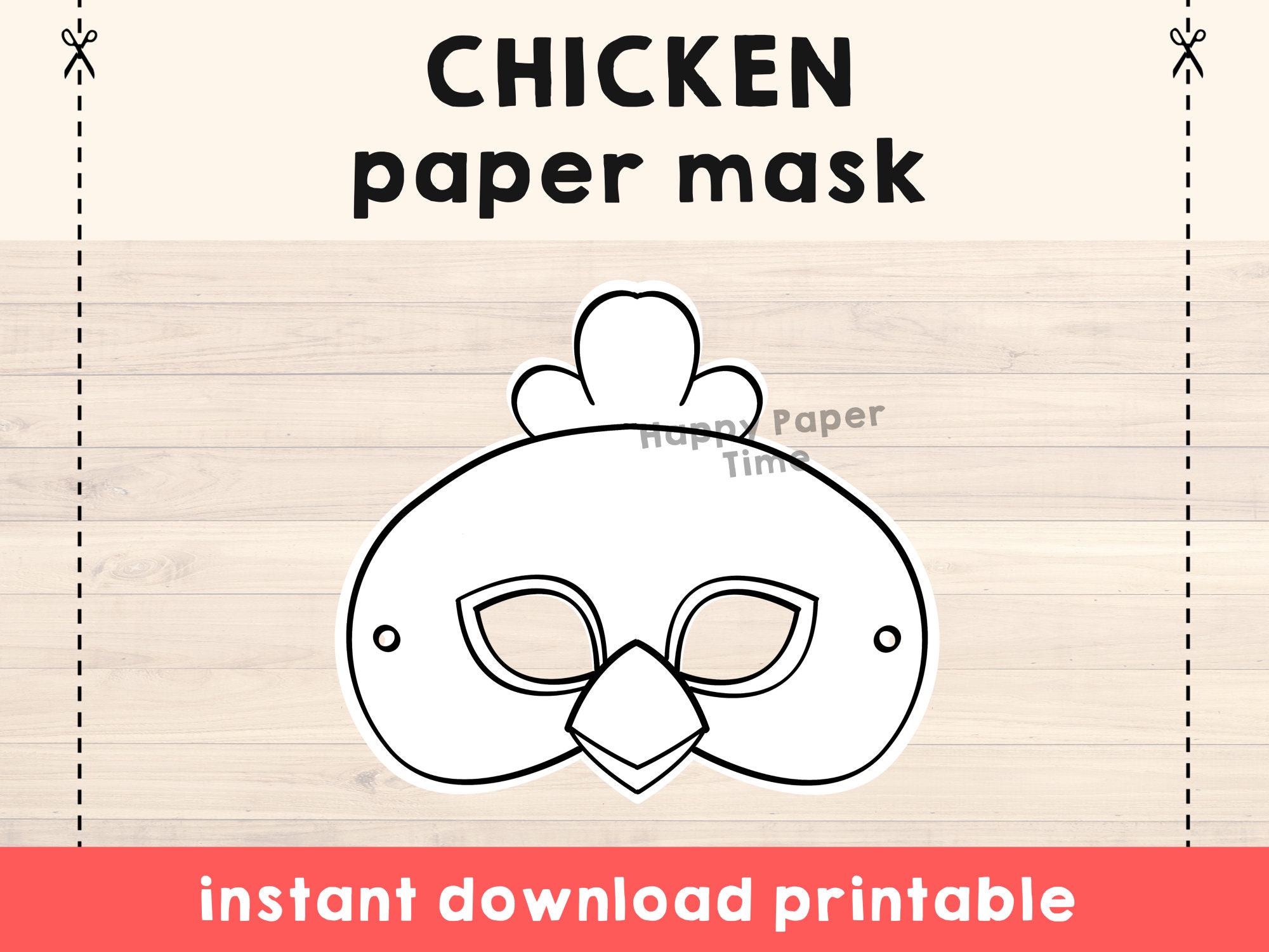 Rooster Mask Template