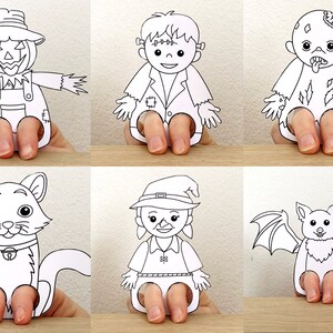 Halloween Paper Craft Printable Finger Puppet Template Kids Craft ...