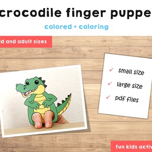 Crocodile Paper Craft Printable Australian Animal Finger Puppet Kids ...