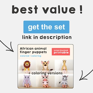 Hippo Paper Craft Printable African Animal Finger Puppet Kids Craft ...