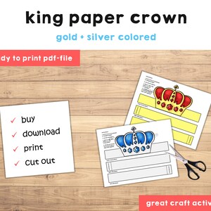 Prince Paper Crown King Royal Printable Kids Craft Prince Birthday ...