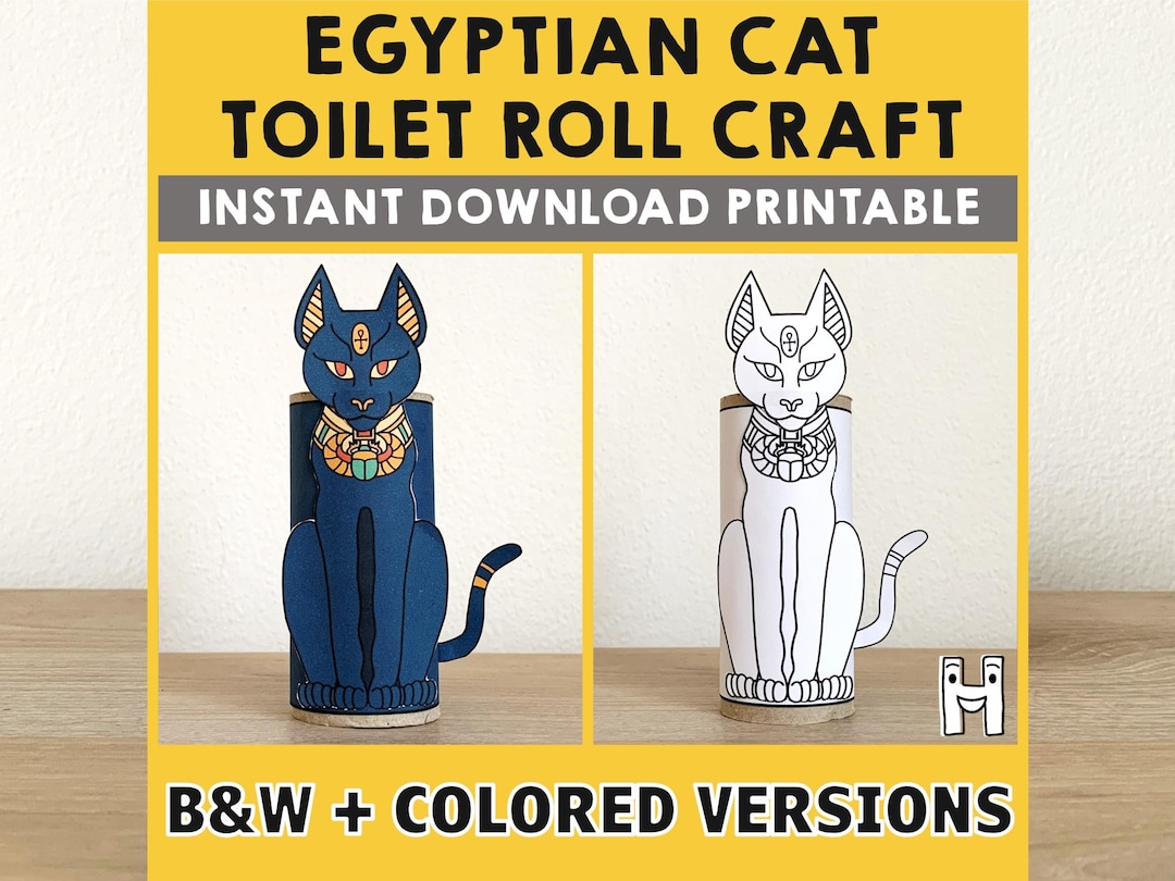 Egyptian Cat Toilet Paper Roll Craft Ancient Egypt Party Coloring ...