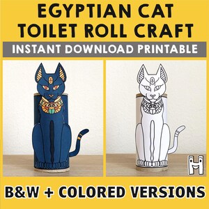 Egyptian Cat Toilet Paper Roll Craft Ancient Egypt Party Coloring ...