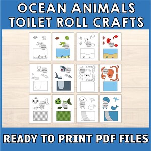 Ocean Animals Toilet Paper Roll Craft Wild Party Coloring Printable ...