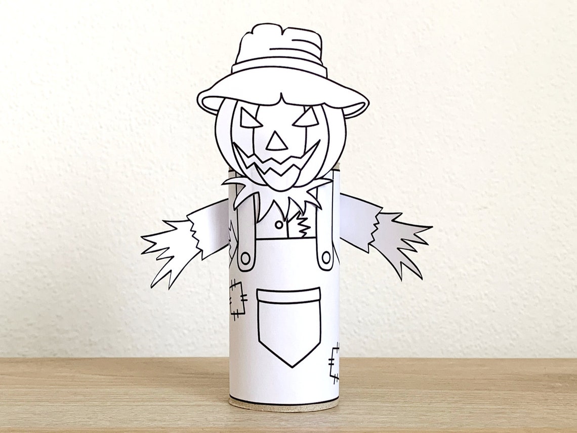 Scarecrow Toilet Paper Roll Craft Halloween Spooky Party - Etsy