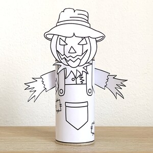 Scarecrow Toilet Paper Roll Craft Halloween Spooky Party Coloring ...