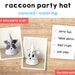 Raccoon Party Hat Printable Woodland Table Decoration Raccoon Party Hat ...
