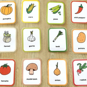 Vegetables Flash Cards Printable Montessori Materials Preschool ...