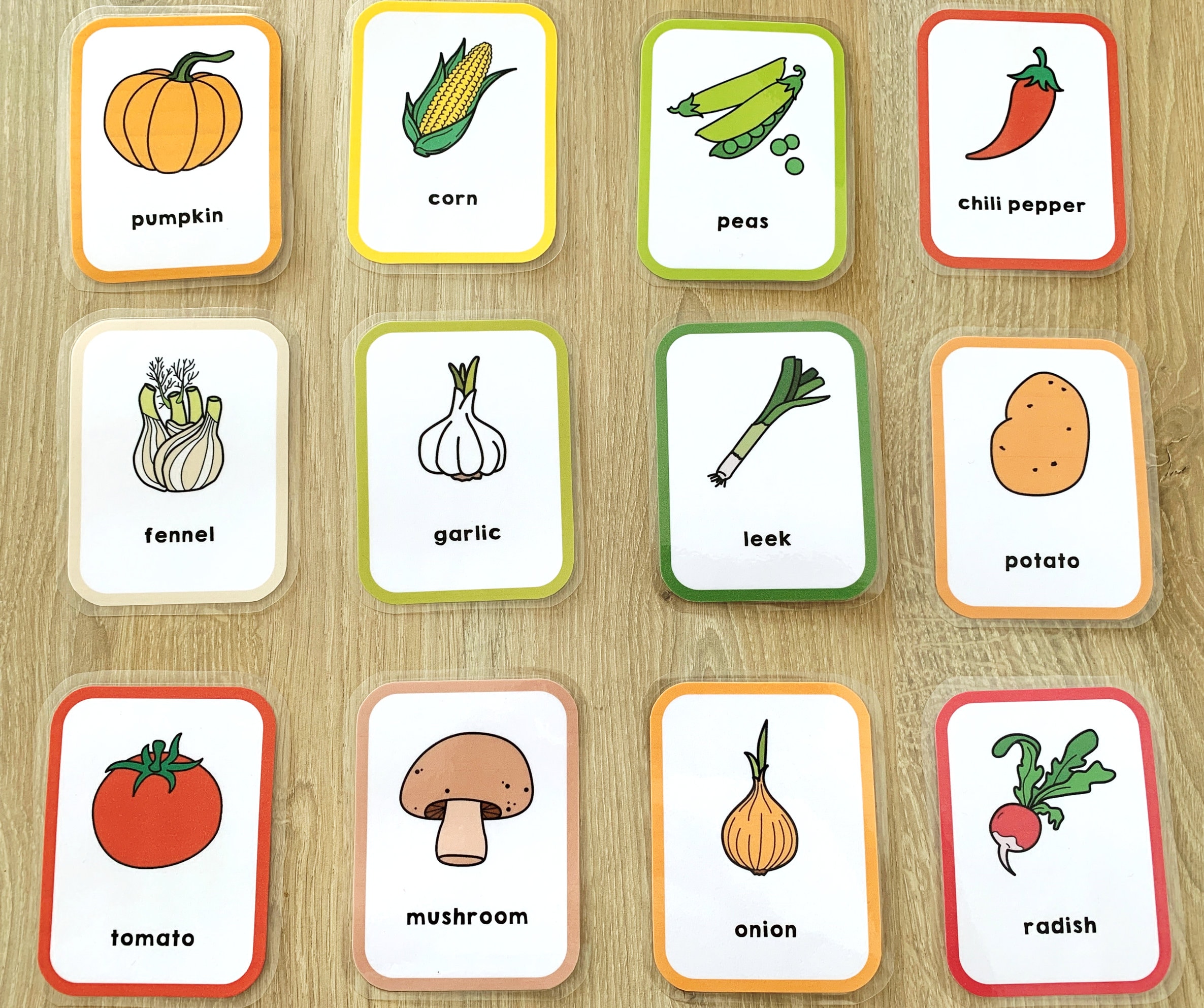 Vegetables Flash Cards Printable Montessori Materials Preschool ...