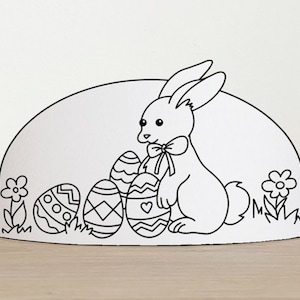 Easter Bunny Hat Paper Crown Coloring Headband Easter Cut Out Party ...