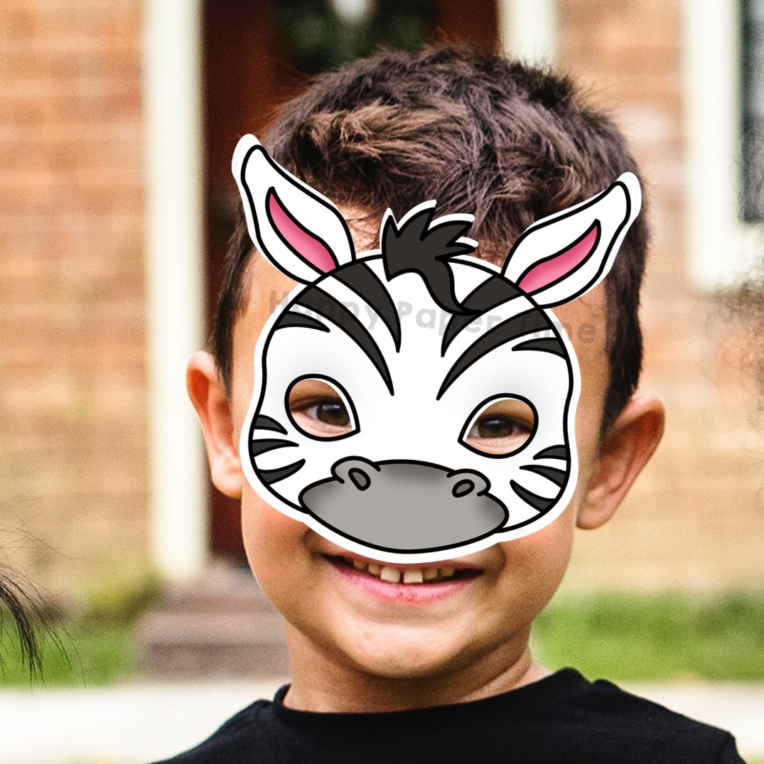 Zebra Mask Costume Animal Mask Printable Party Favor African - Etsy