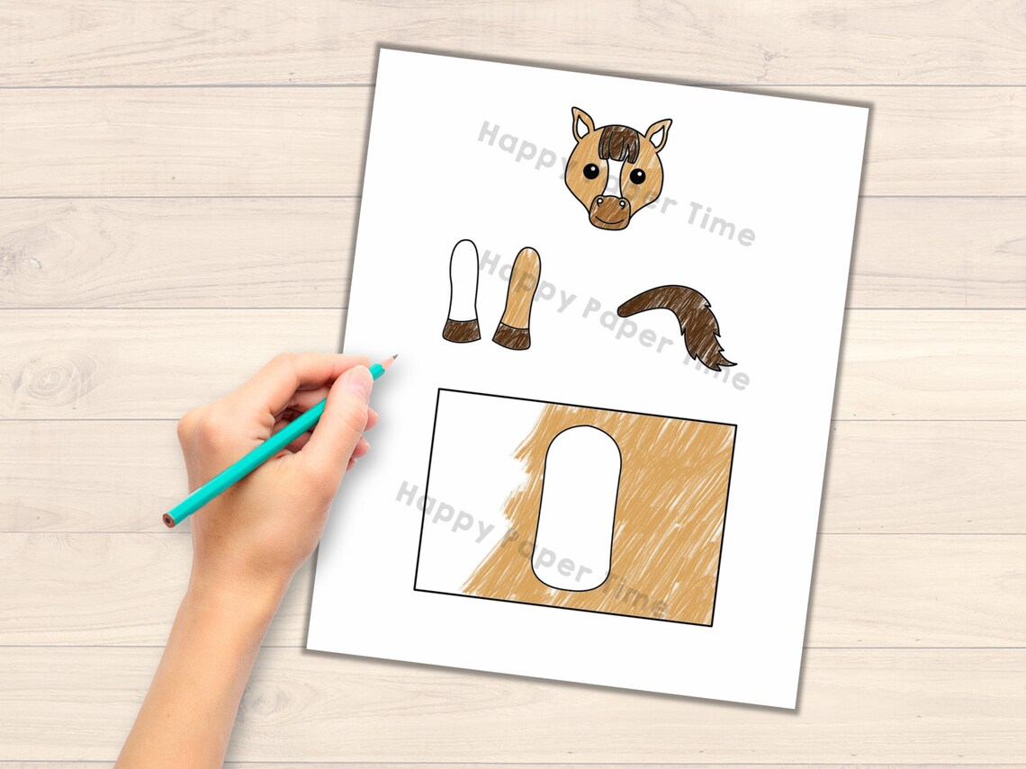 Horse Pony Toilet Paper Roll Craft Farm Animal Party Coloring | Etsy