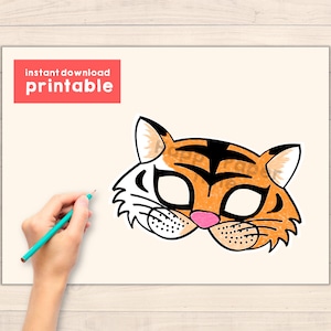 Tiger Mask Printable Tiger Costume Mask Tiger Party Jungle Animal Mask ...