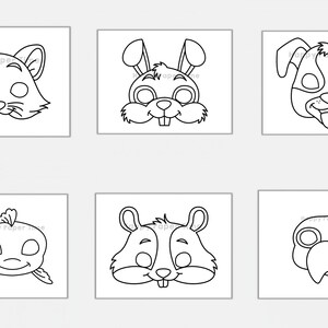 Pets Animal Masks Template Cat Dog Hamster Goldfish Bunny Parrot ...