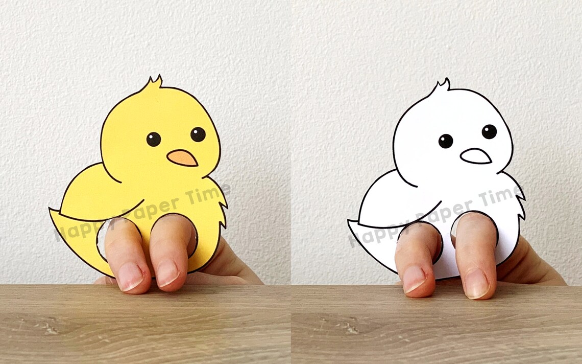 Chick Paper Craft Printable Farm Animal Finger Puppet Kids Craft Farm ...