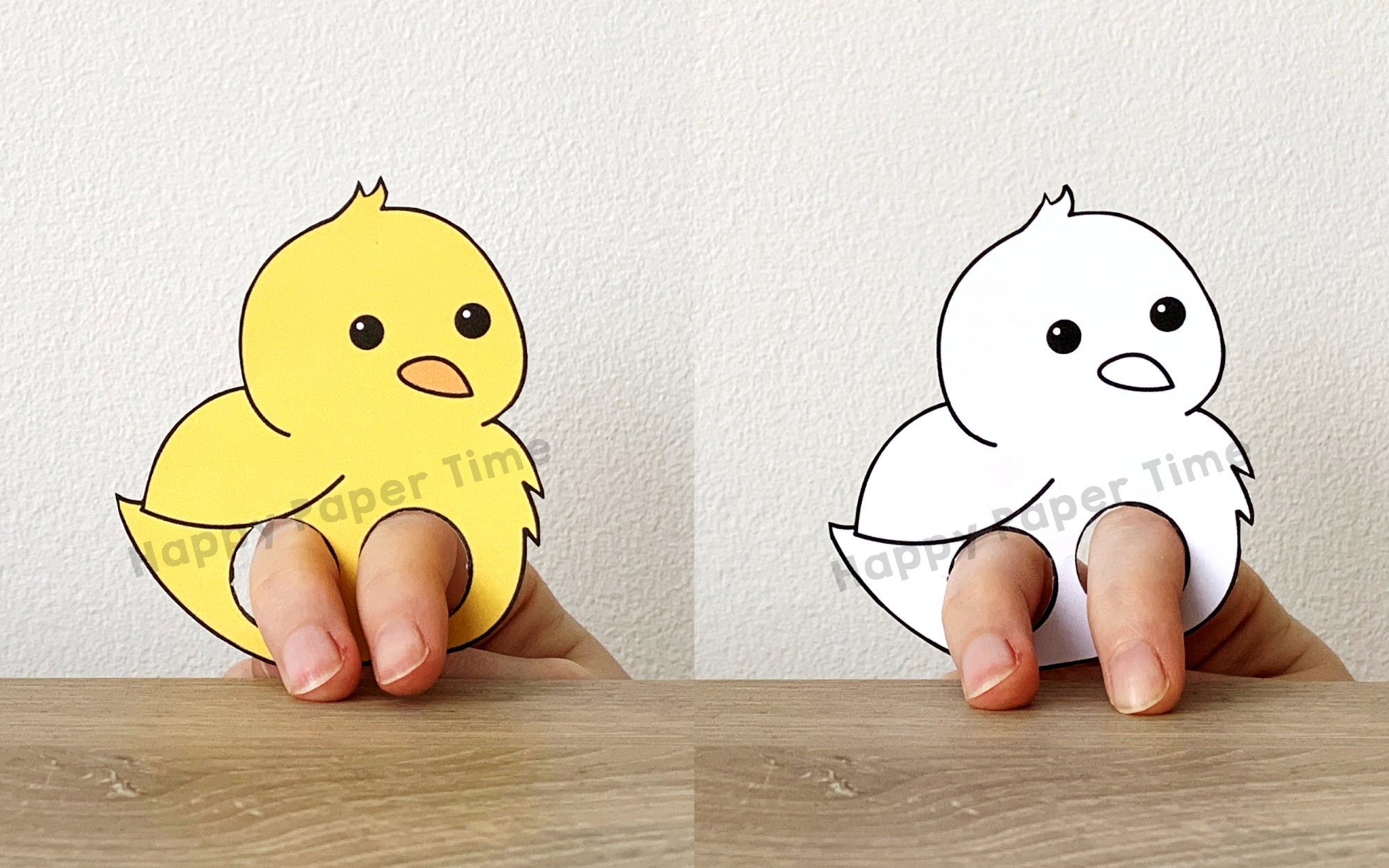 Chick Paper Craft Printable Farm Animal Finger Puppet Kids Craft Farm ...