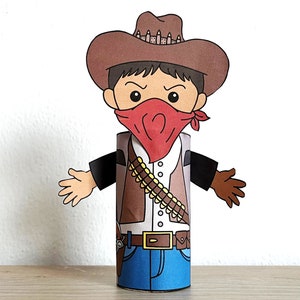Outlaw Toilet Paper Roll Craft Wild West Party Coloring Printable ...