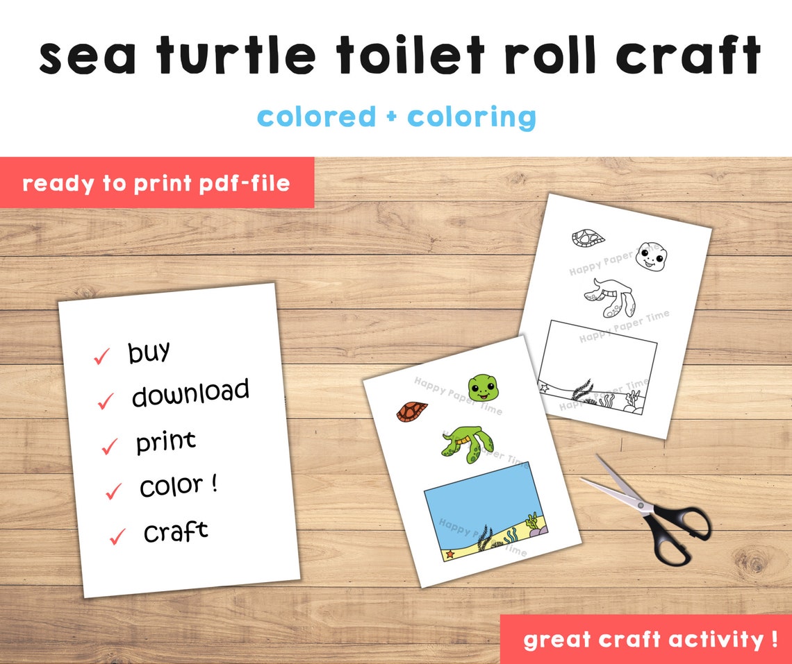 Sea Turtle Toilet Paper Roll Craft Ocean Animal Beach Sea - Etsy
