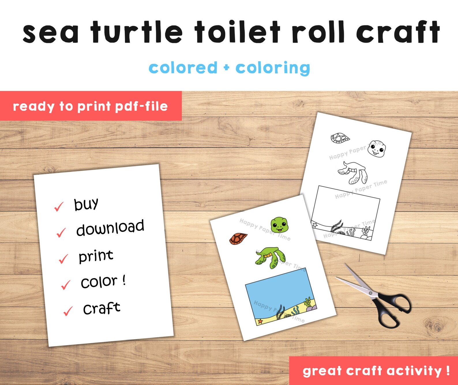 Sea Turtle Toilet Paper Roll Craft Ocean Animal Beach Sea - Etsy