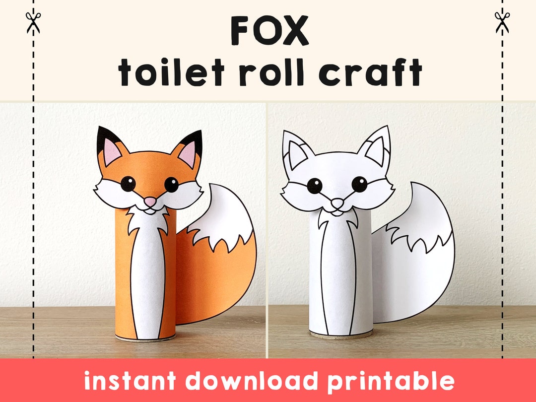 Fox Toilet Paper Roll Craft Forest Woodland Party Coloring Printable ...
