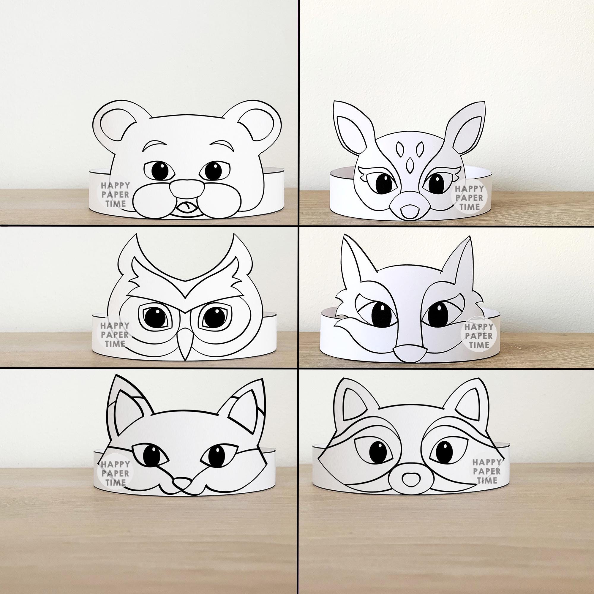 Forest Animals Paper Crowns Headbands Hats Activity Printable Kids ...