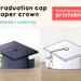 Graduation Cap Paper Crown Party Coloring Printable Kids Craft ...